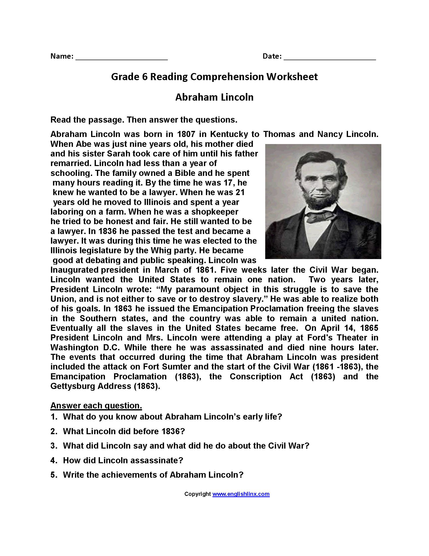 2nd Grade Book Report On Abraham Lincoln Articleeducation x fc2