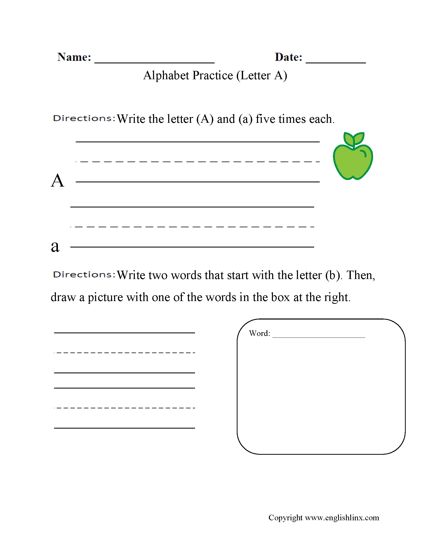 Alphabet Worksheets Alphabet Letters Worksheets