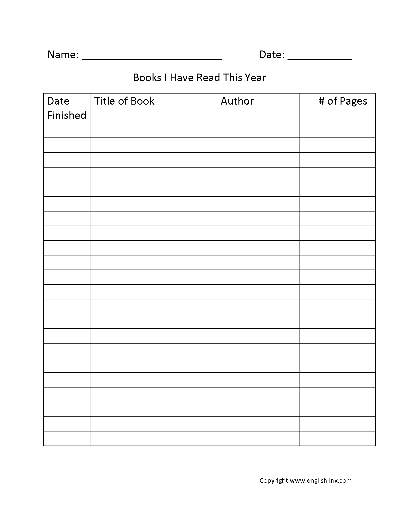 Reading Worksheets Reading Logs