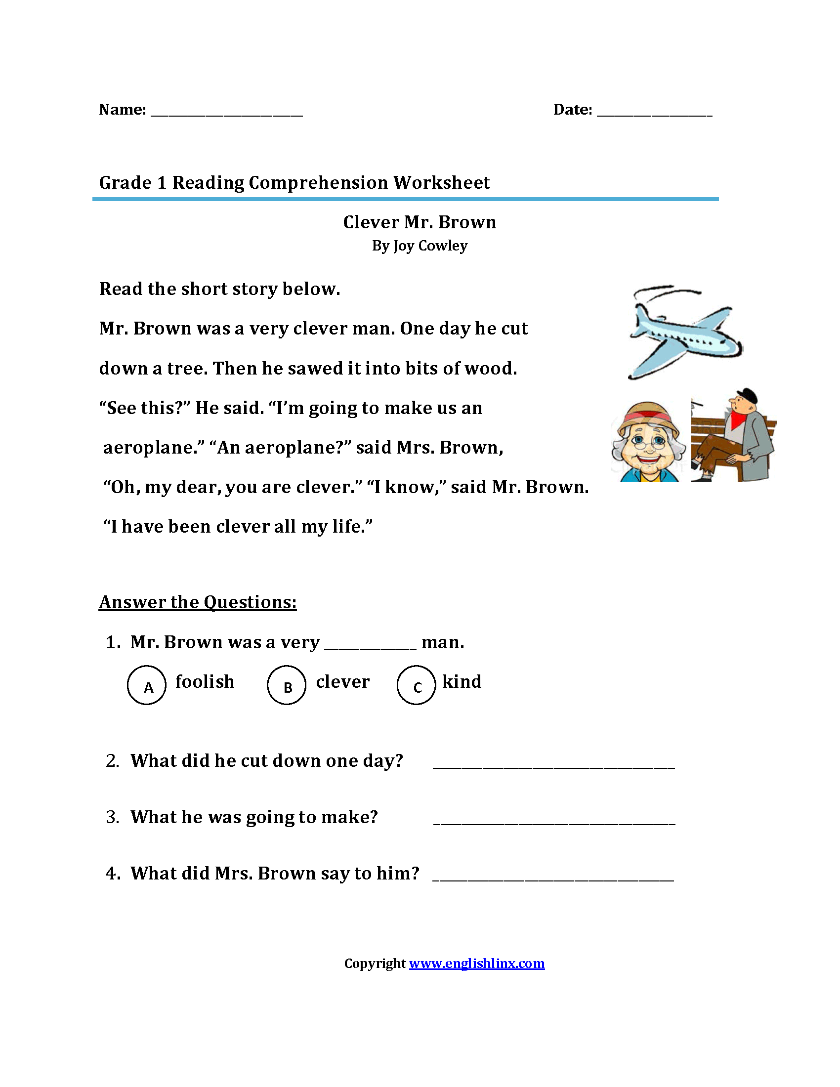 Kindergarten Reading Fluency Worksheets Short Stories With 
