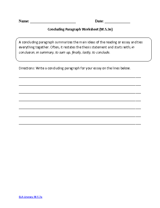 Essay Writing Worksheets Grade 5 Fifth Grade Writing Worksheets And 