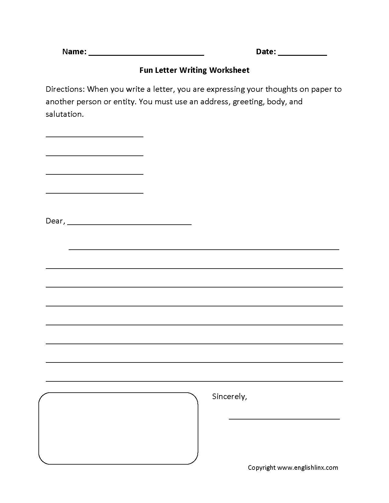 Writing Worksheets Letter Writing Worksheets Writing Worksheets Letter Writing Worksheets
