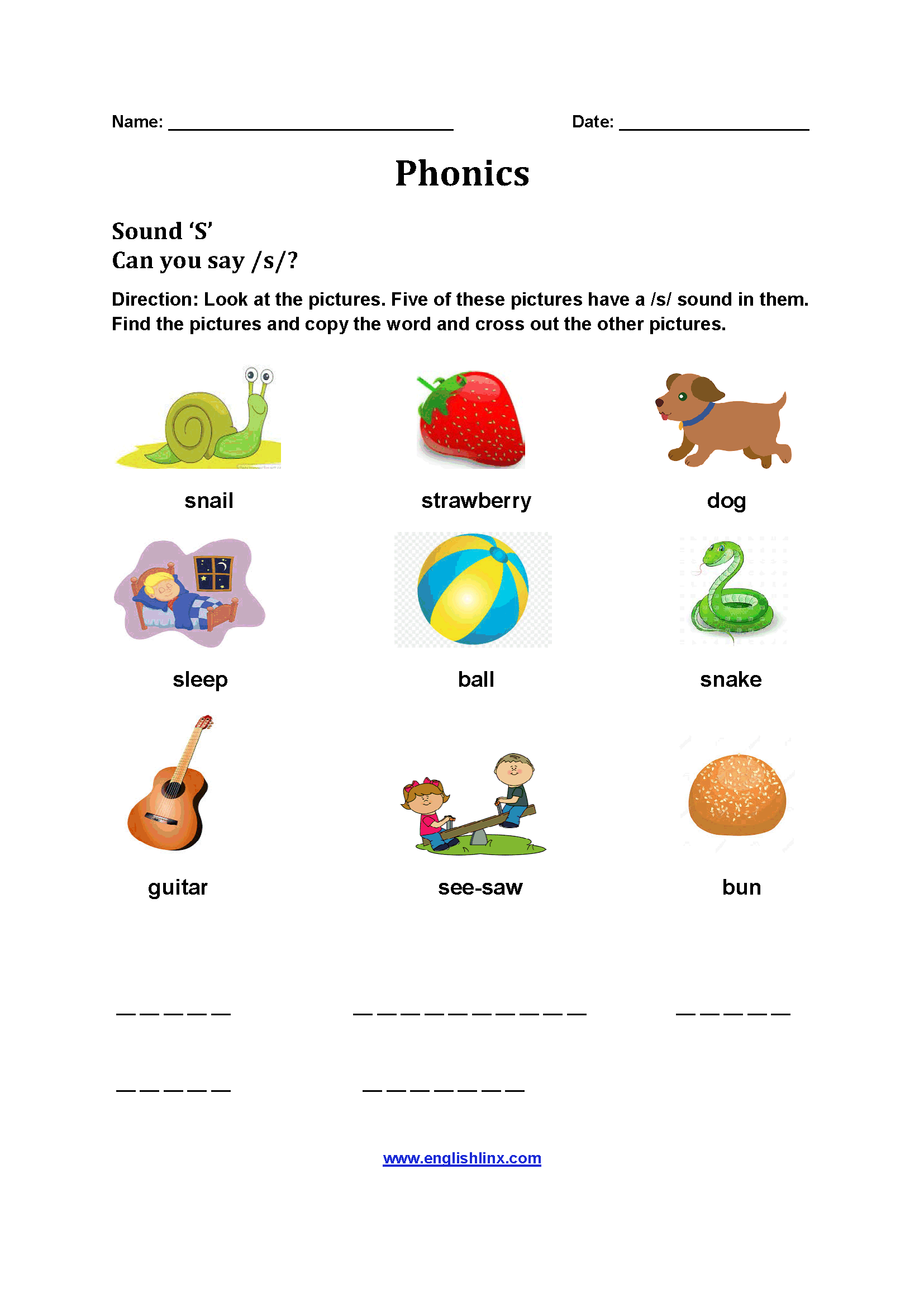 Englishlinx Phonics Worksheets