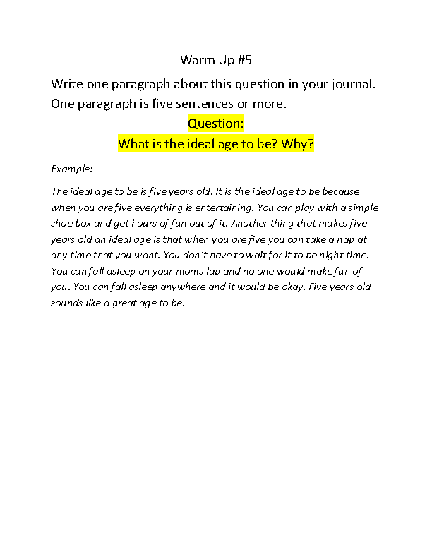 Writing Prompts Worksheets Warm Up Writing Prompts Worksheets