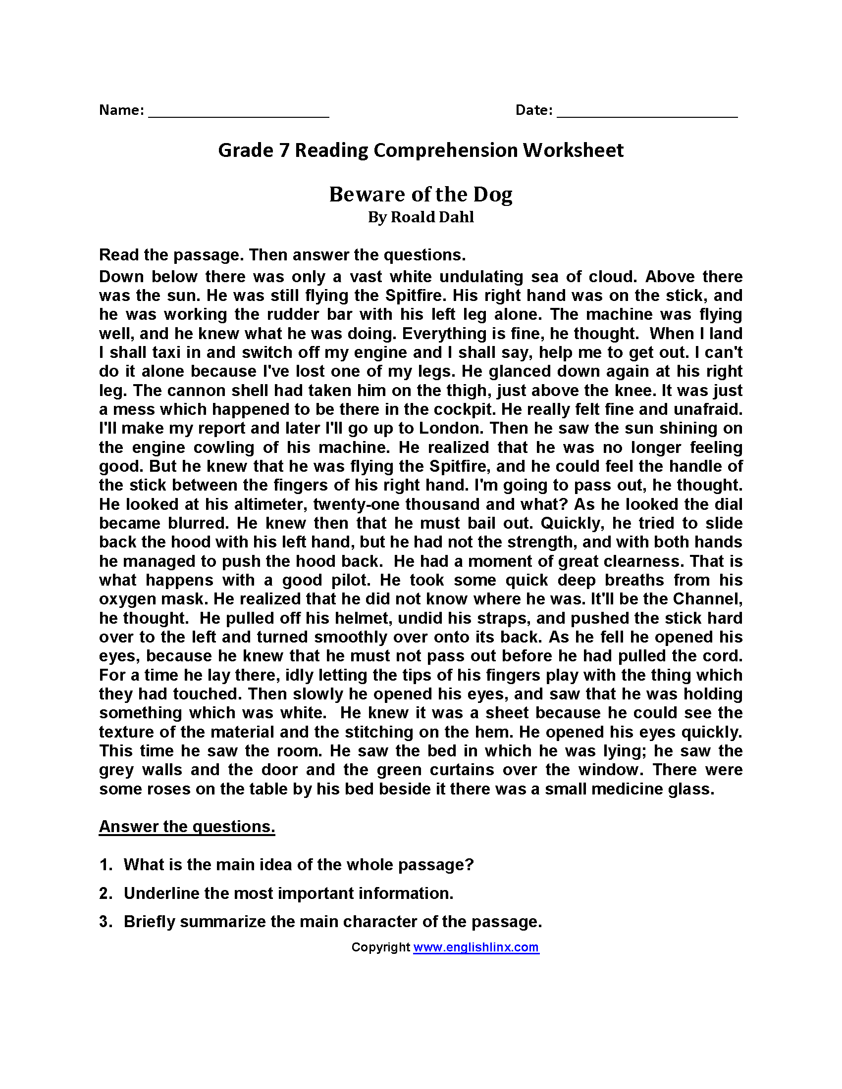 Reading Worksheets Seventh Grade Reading Worksheets Reading Worksheets Seventh Grade Reading Worksheets