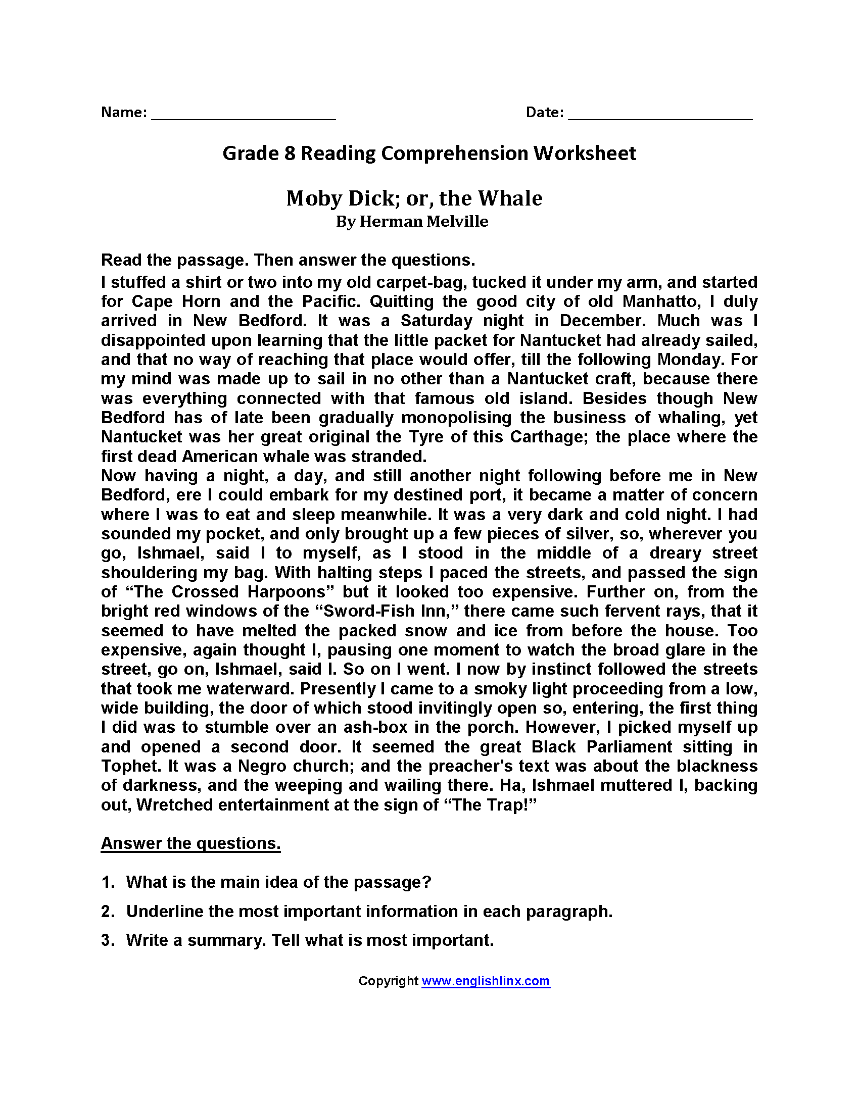 Free 8th Grade Reading Worksheets Alyssamilanoblog smileav Free 8th Grade Reading Worksheets Alyssamilanoblog smileav