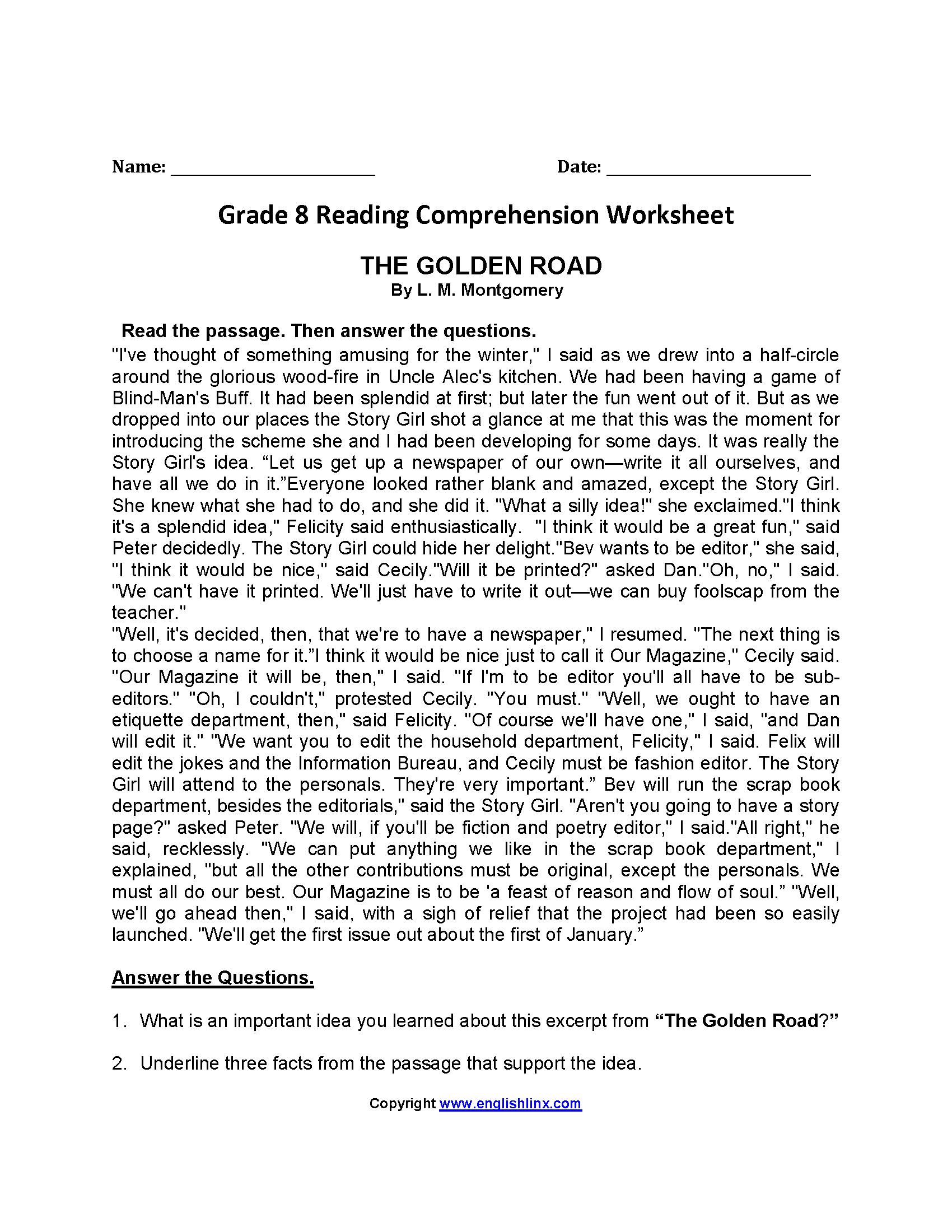 Reading Worksheets For 8th Graders Printables Printable Form Reading Worksheets For 8th Graders Printables Printable Form
