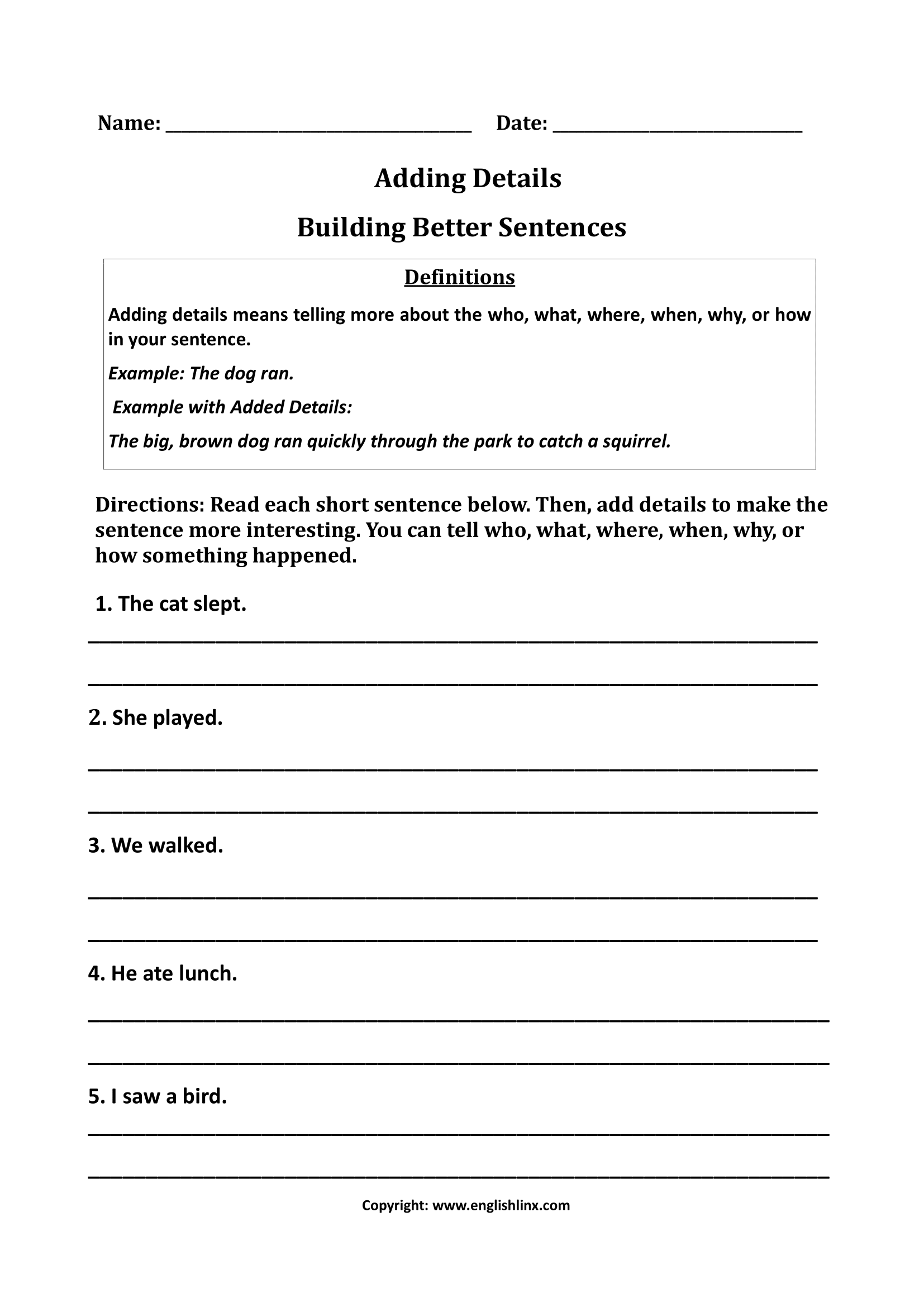 4th Grade Writing Worksheets | Printable Writing Practice for Fourth Grade