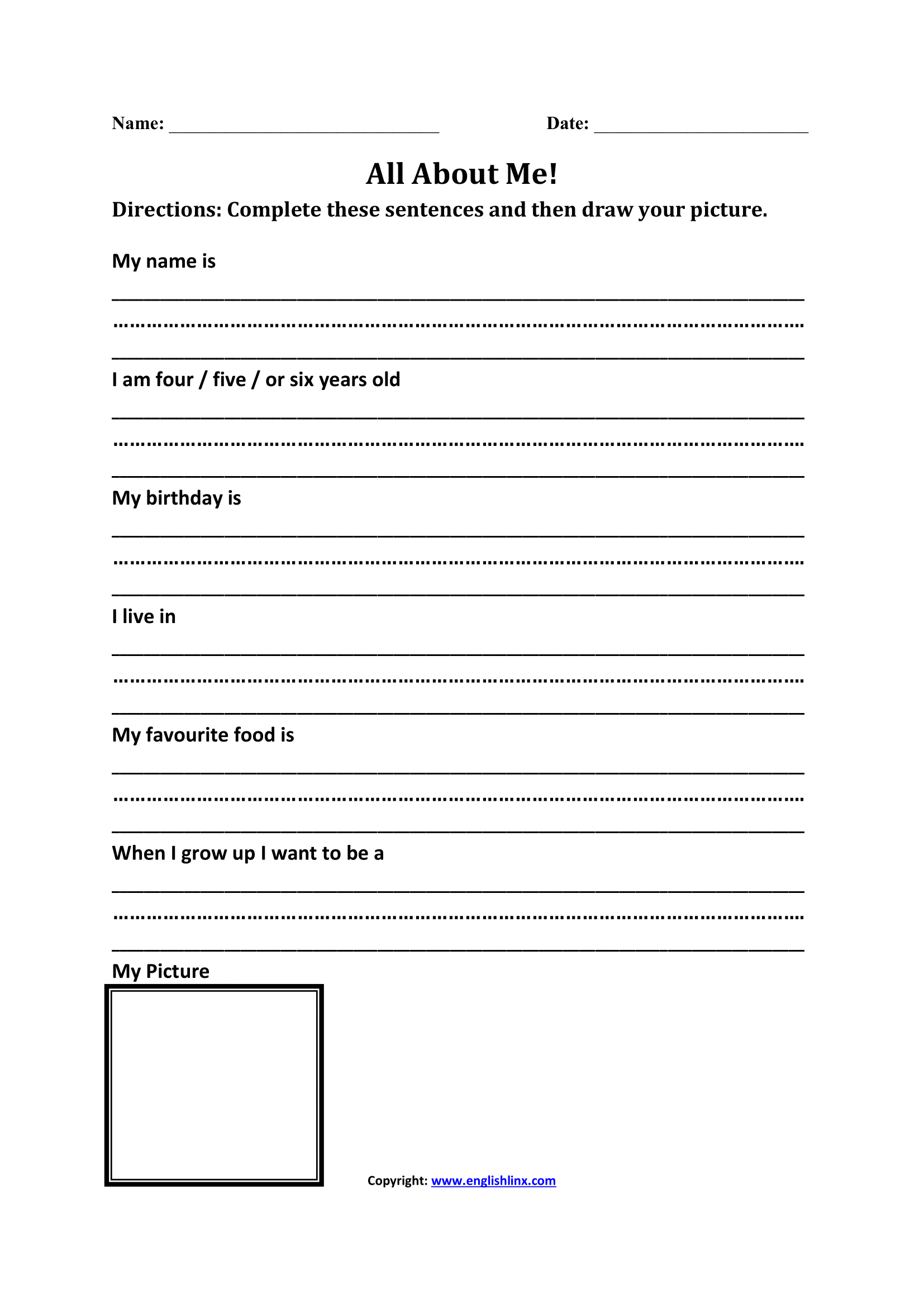 Kindergarten Writing Worksheets | Printable Early Writing Practice