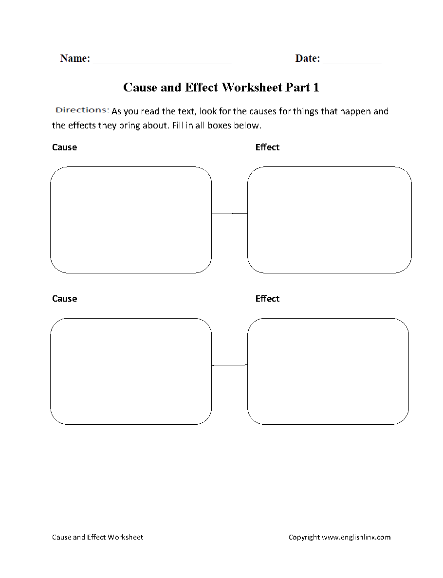 Reading Worksheets Cause And Effect Worksheets