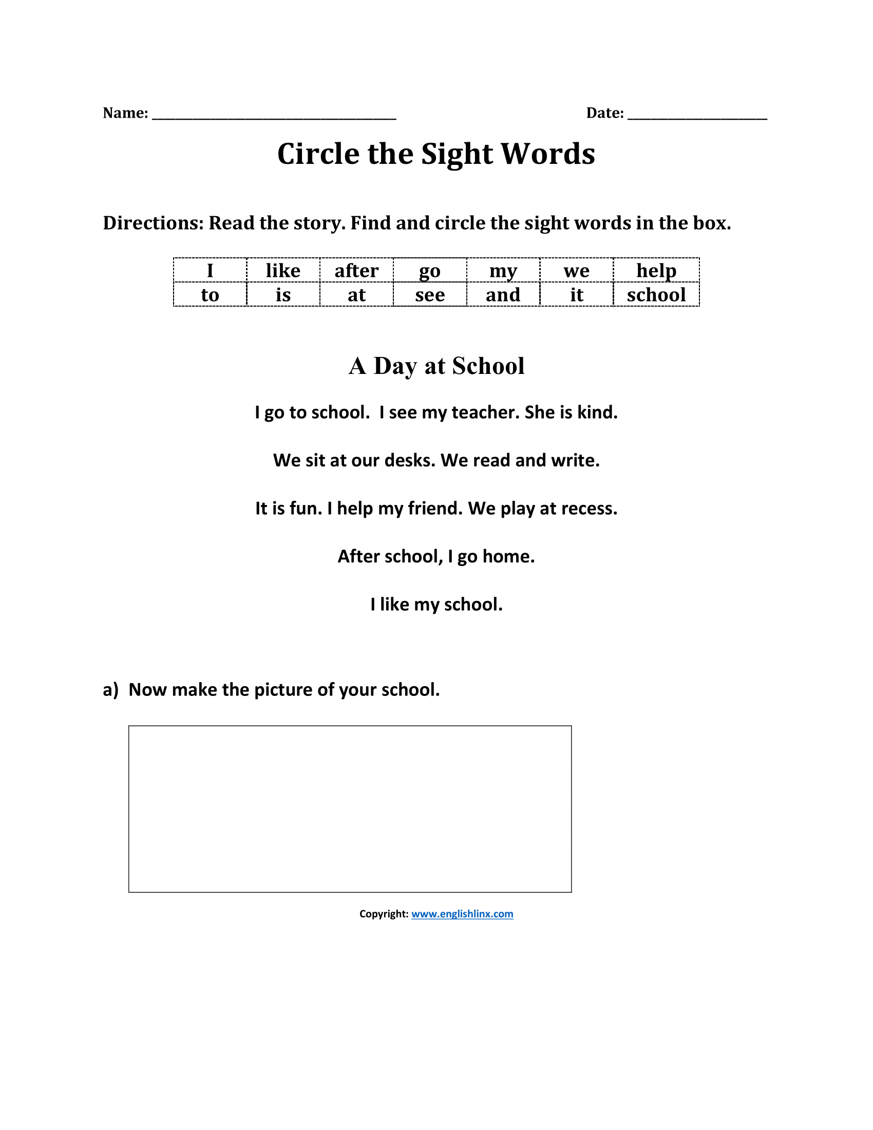 First Grade Sight Words Worksheets | Free Printable Sight Word Activities