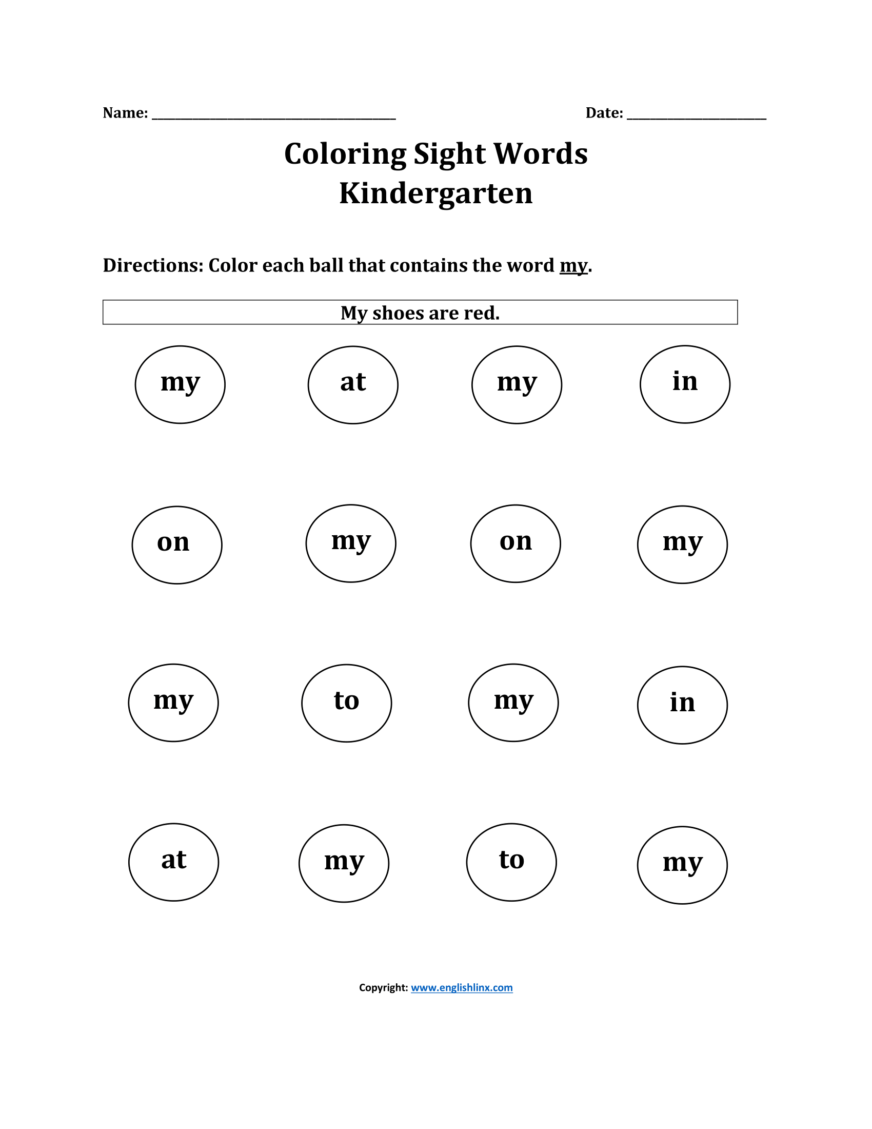 Sight Words Worksheets | Printable Sight Word Practice by Grade
