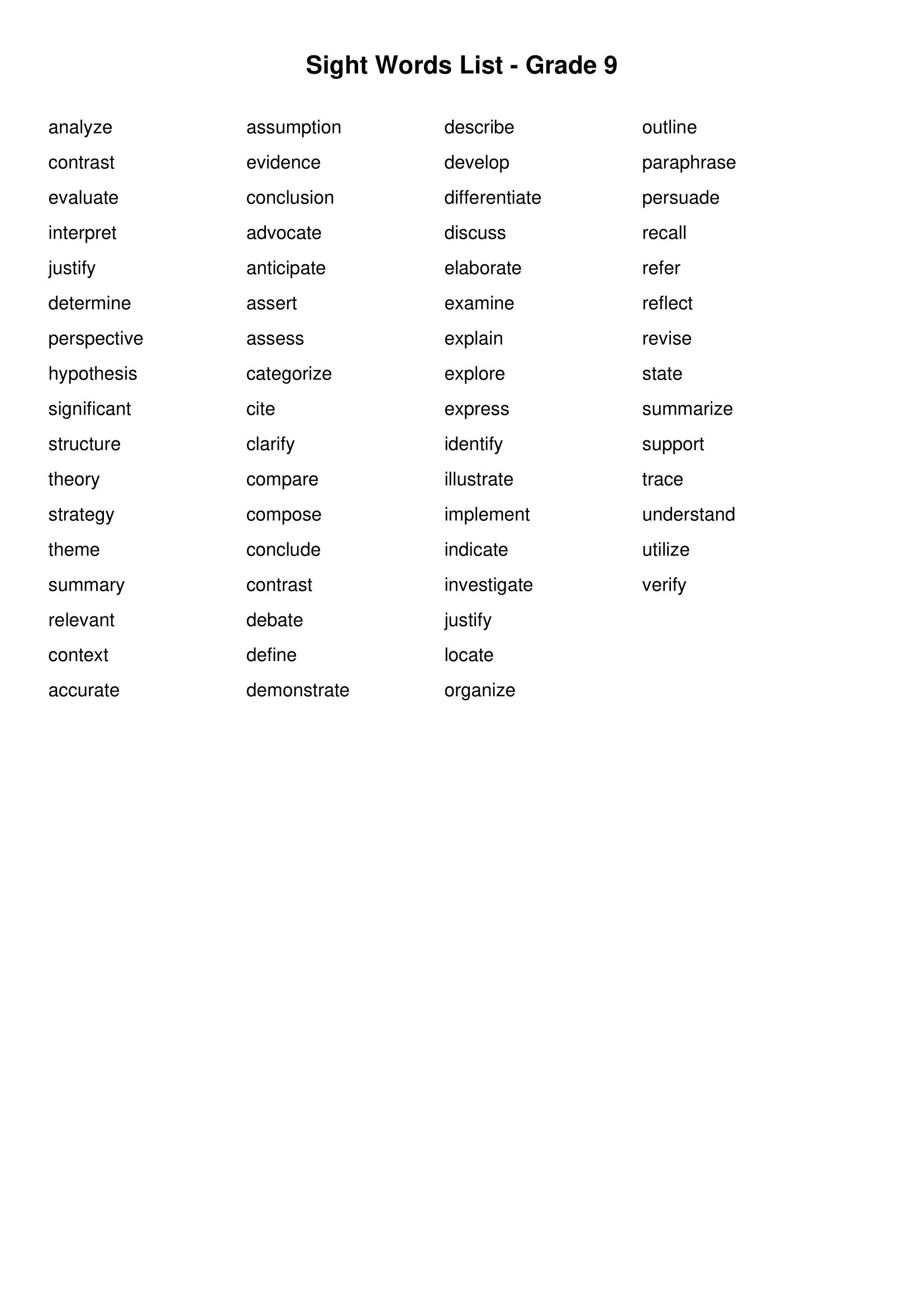 Englishlinx.com | Sight Words Lists