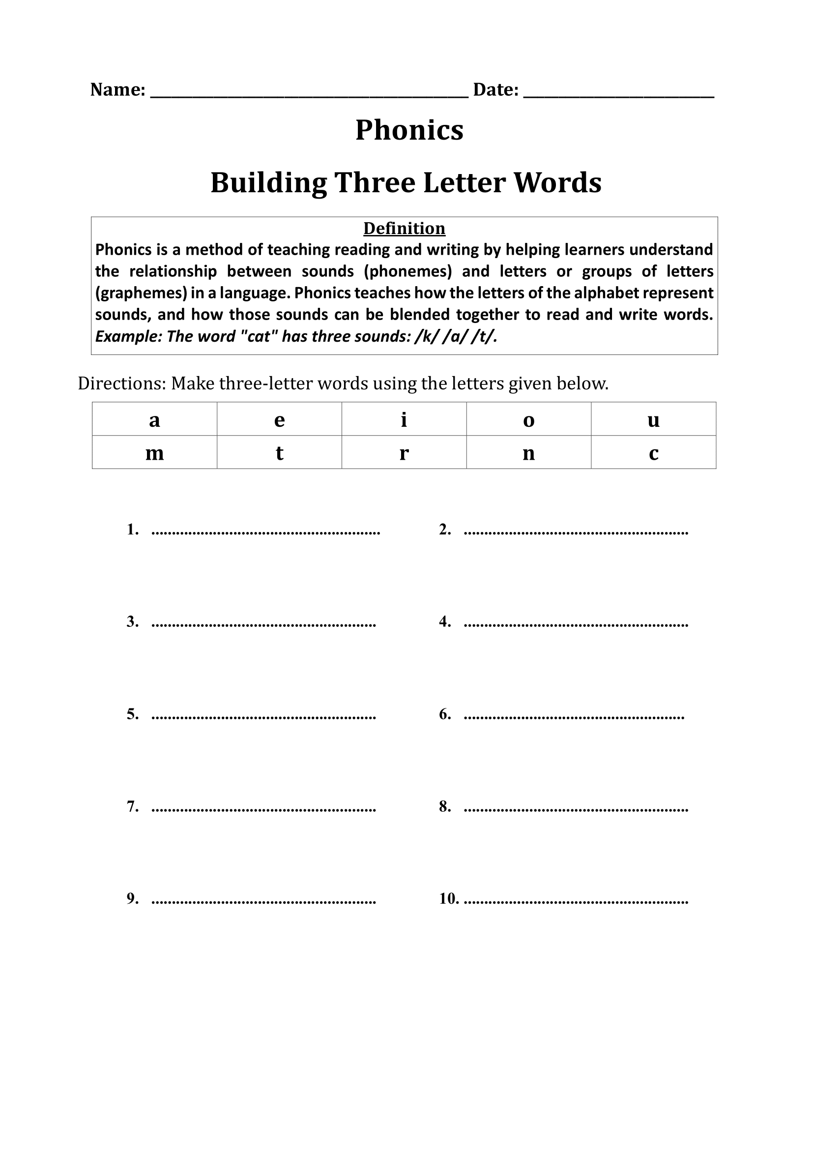 1st Grade Phonics Worksheets | Free Printable Phonics Activities