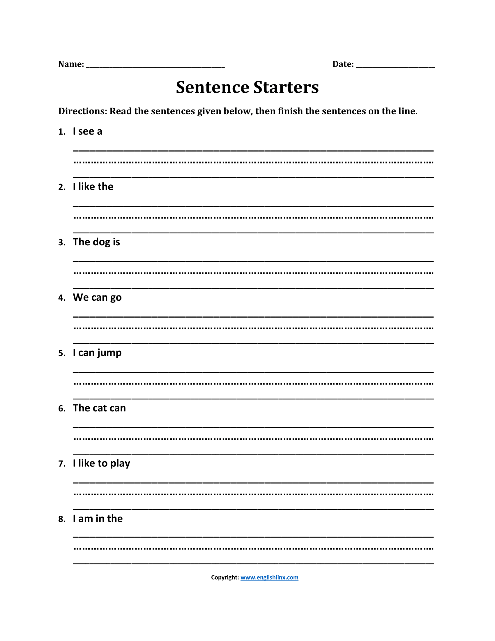 3rd Grade Writing Worksheets | Printable Writing Activities for Third Grade