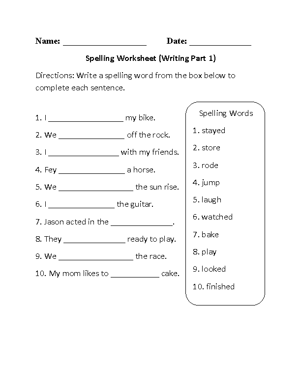 Spelling Worksheets General Spelling Worksheets Spelling Worksheets General Spelling Worksheets