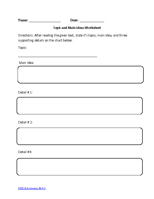 8th Grade Common Core Writing Worksheets