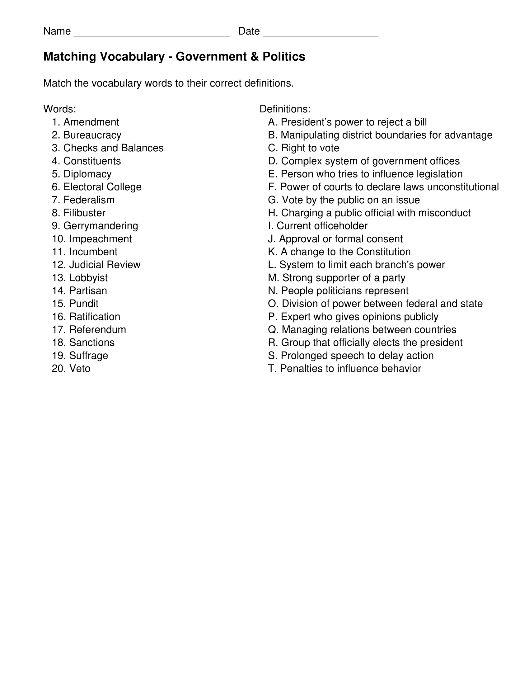 Vocabulary Worksheets | Eleventh Grade Vocabulary Worksheets
