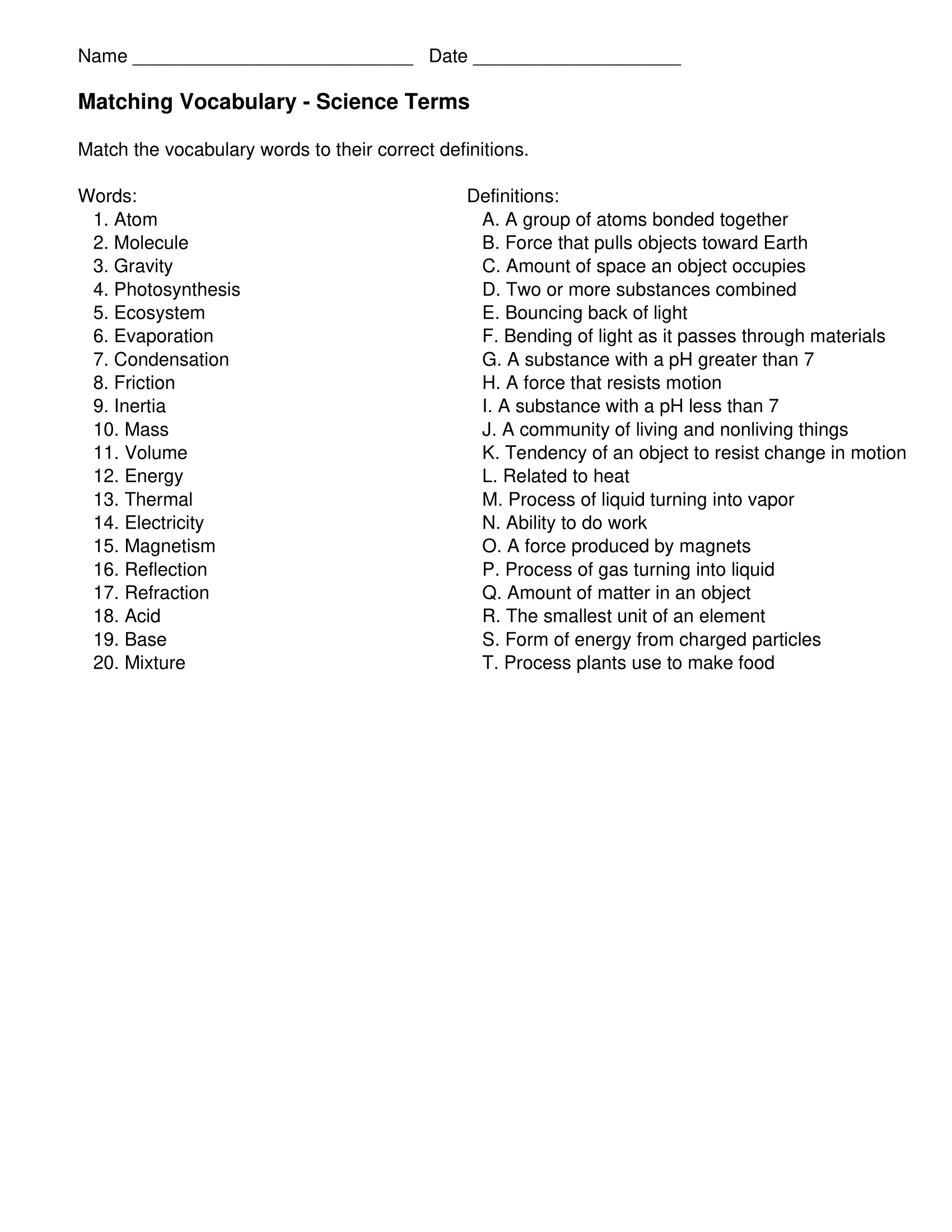 Vocabulary Worksheets | Printable Word Lists & Vocabulary Practice