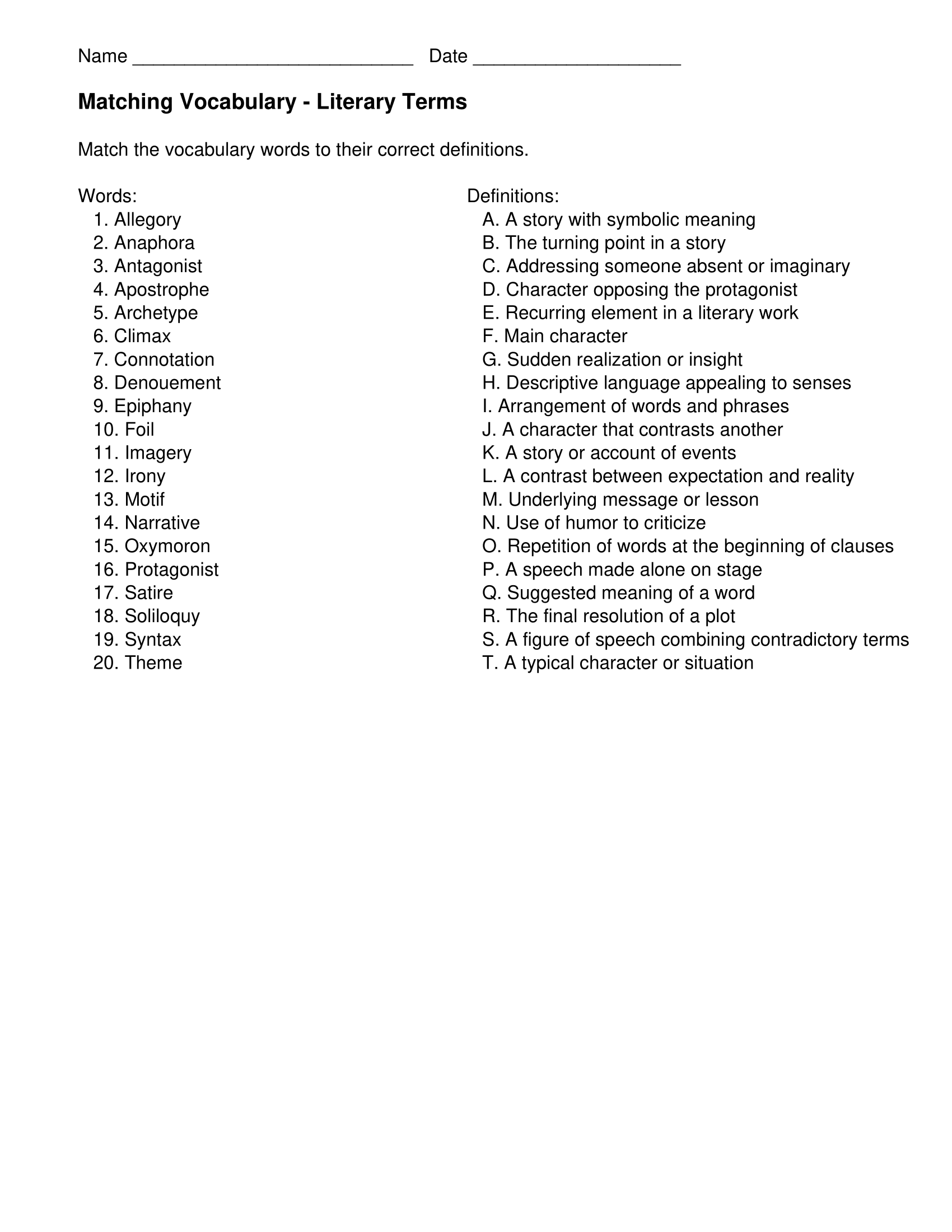 Vocabulary Worksheets | Ninth Grade Vocabulary Worksheets