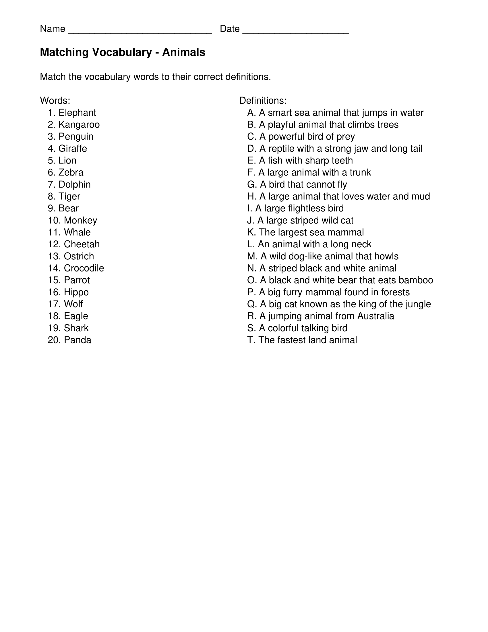 Vocabulary Worksheets | 2nd Grade Vocabulary Worksheets