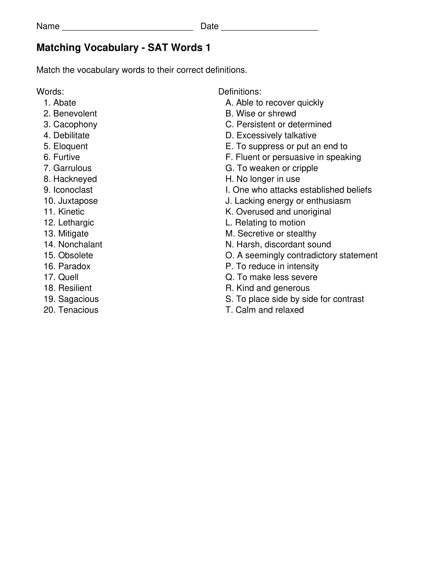 Vocabulary Worksheets | 7th Grade Vocabulary Worksheets