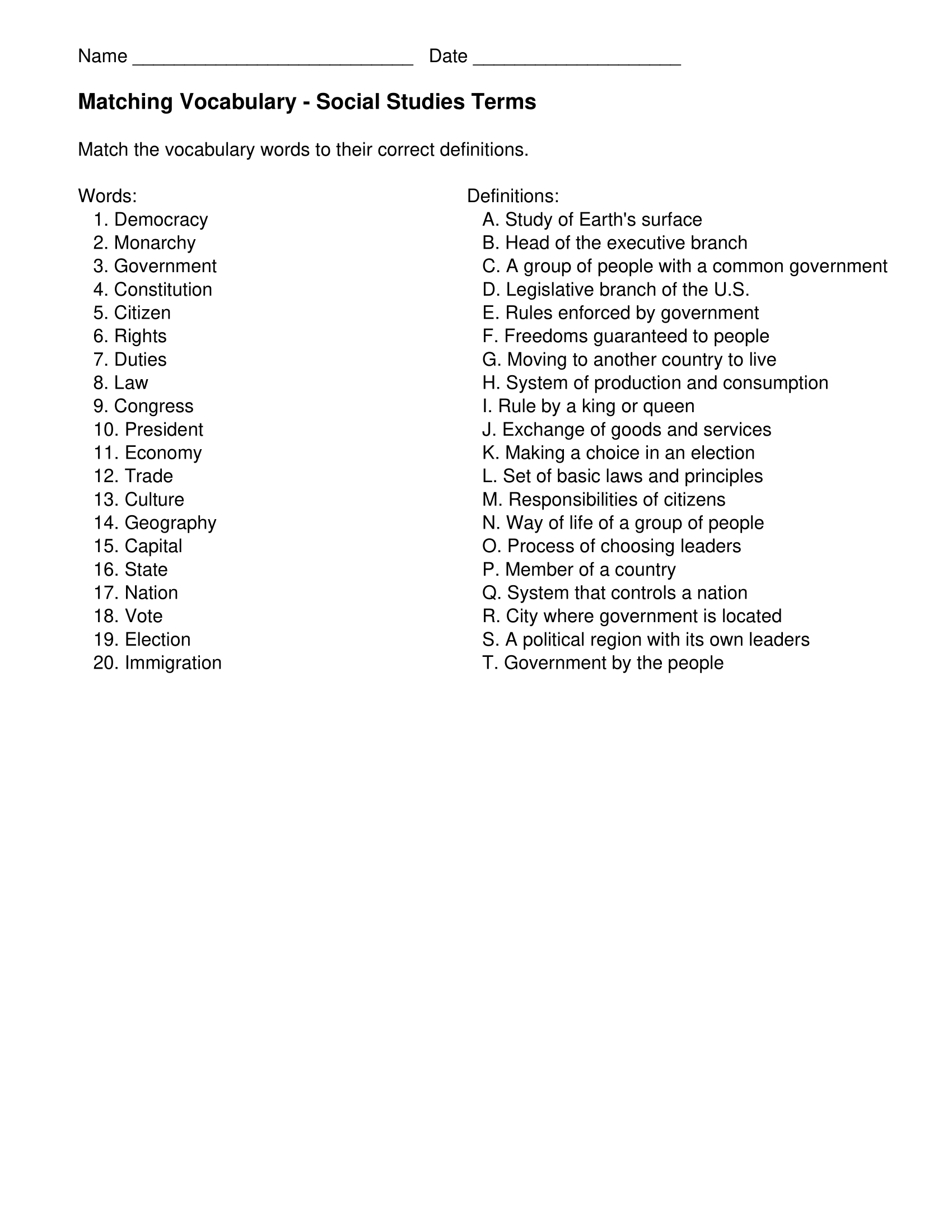 Vocabulary Worksheets | 6th Grade Vocabulary Worksheets