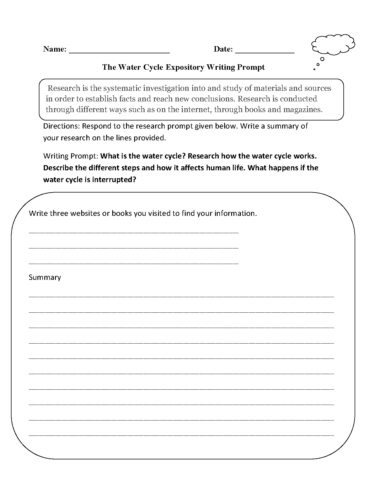 Writing Prompts Worksheets Informative And Expository Writing Prompts