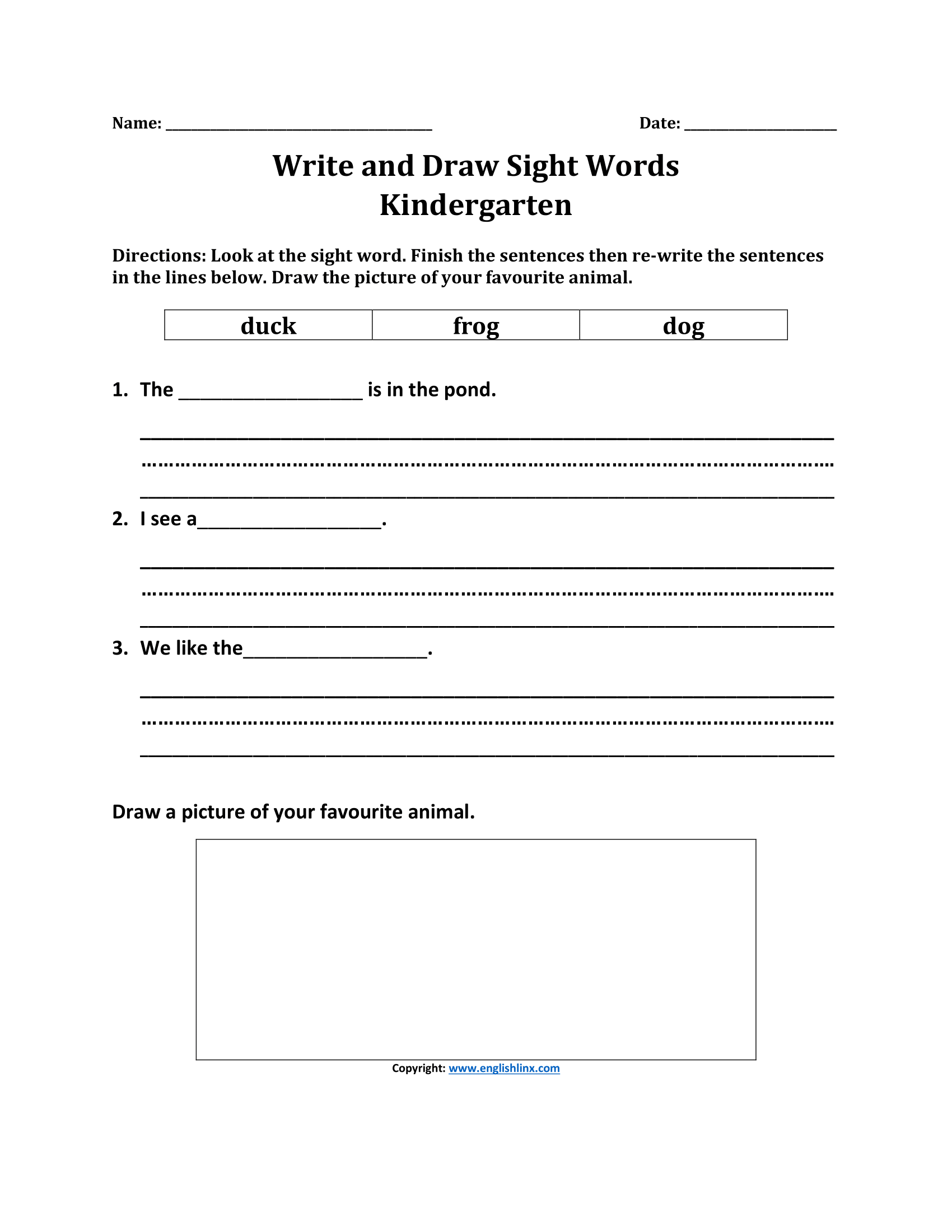 Sight Words Worksheets | Printable Sight Word Practice by Grade