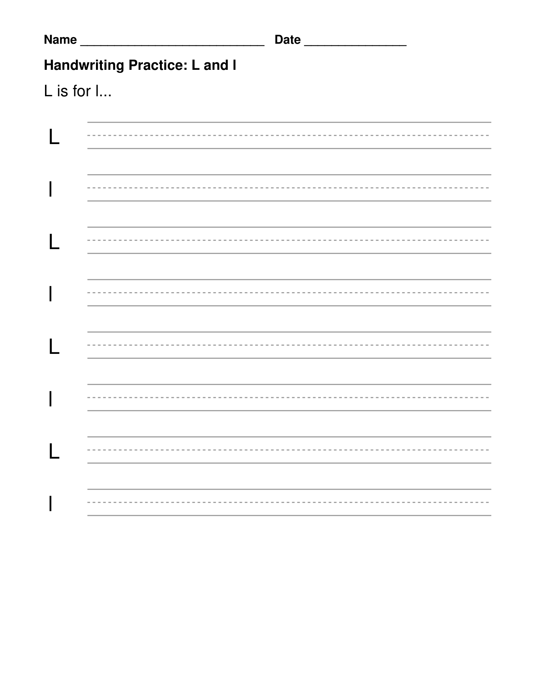 Letters of the Alphabet Worksheets | Letter L Letters of the Alphabet ...