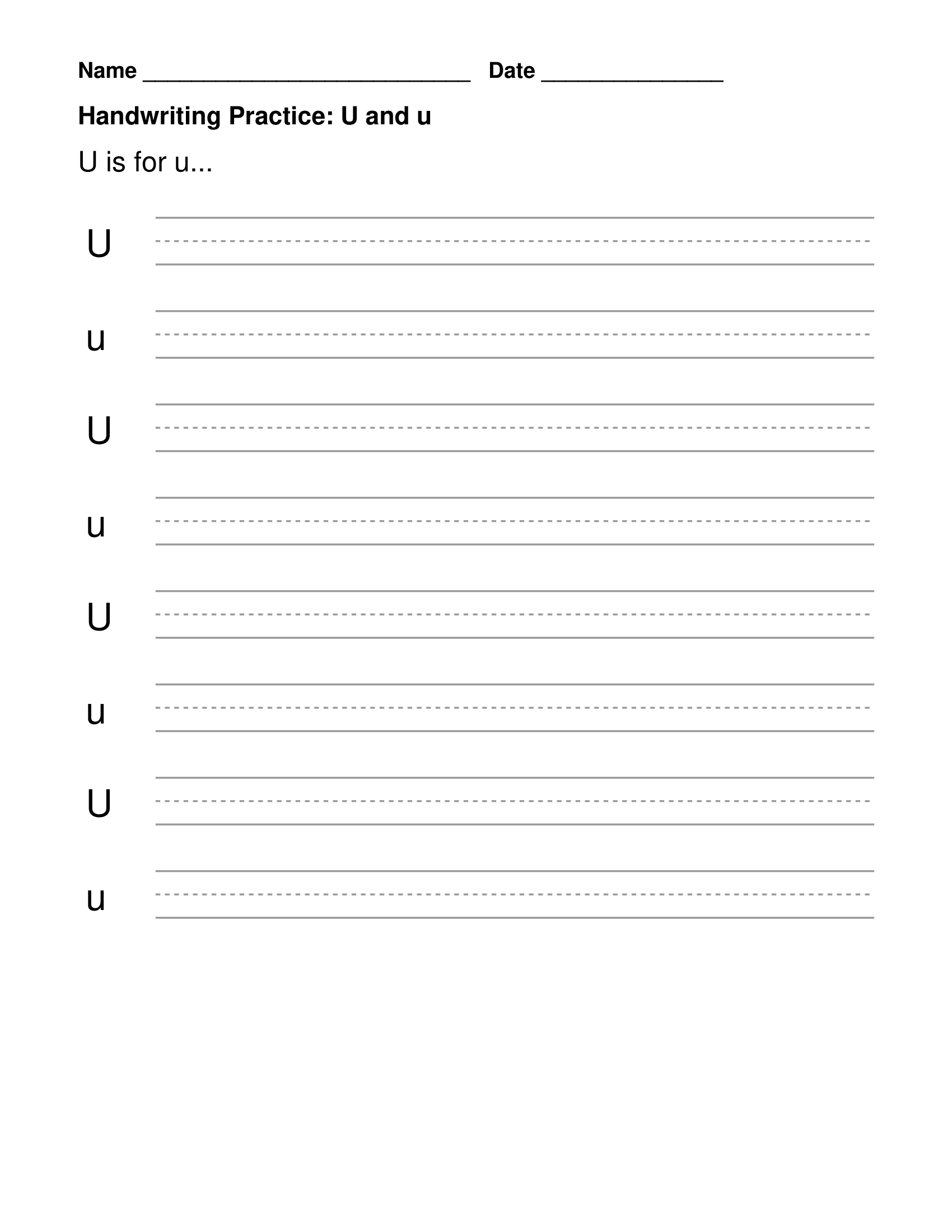 Letters of the Alphabet Worksheets | Letter U Letters of the Alphabet ...