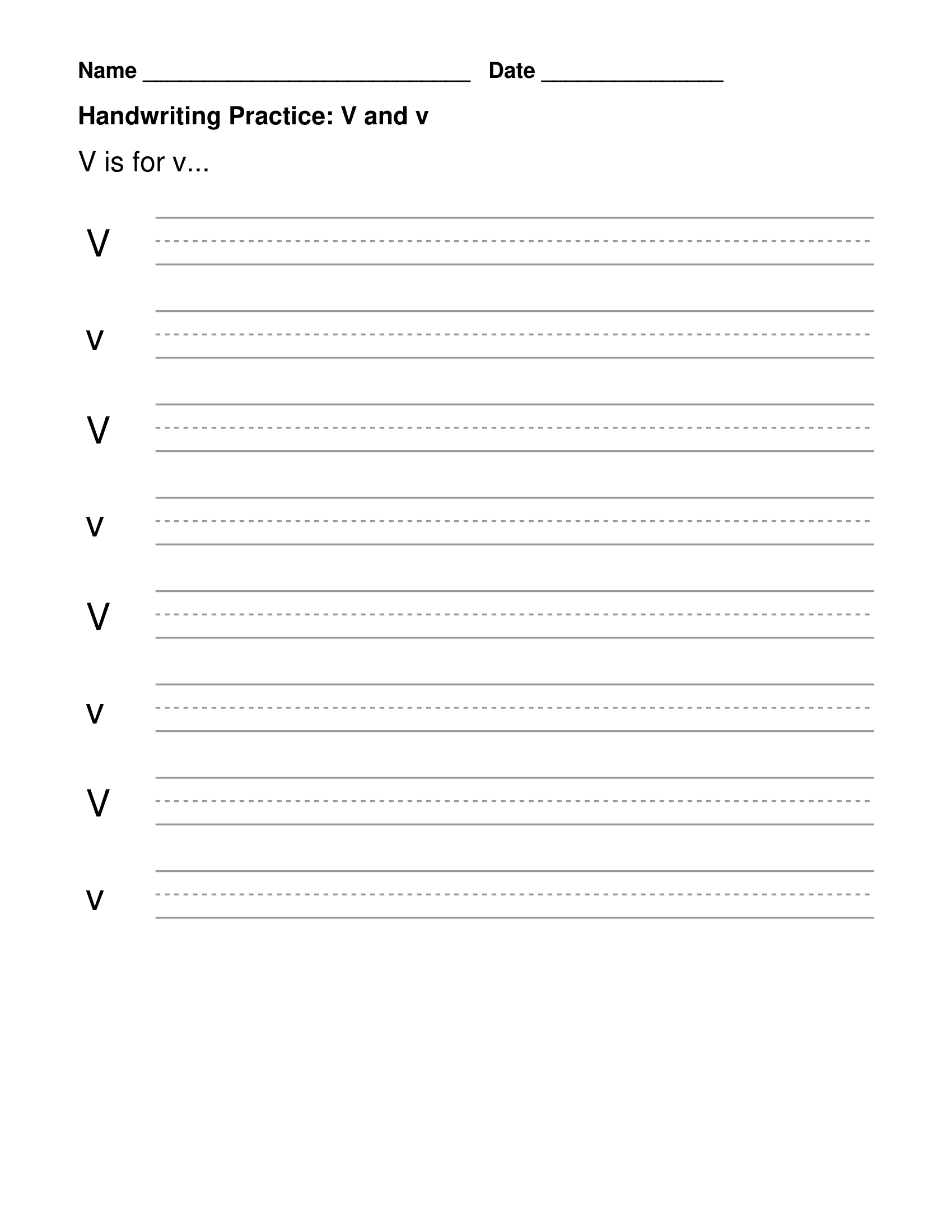 Letters of the Alphabet Worksheets | Letter V Letters of the Alphabet ...